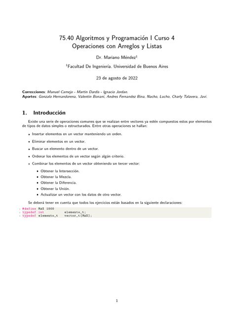 6 Operaciones Con Arreglos Y Listas Pdf Algoritmos Programación De Computadoras