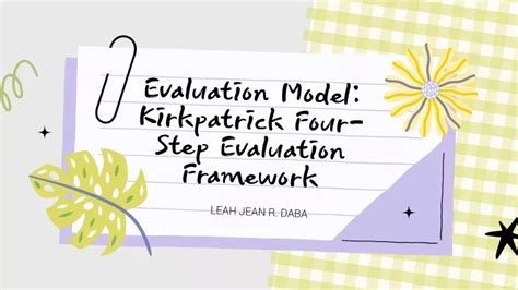 Ppt Evaluation Model Kirkpatrick Four Step Evaluation Framework Daba Powerpoint Presentation