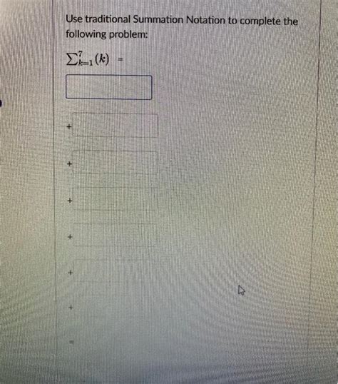Solved Use Statistical Summation Notation To Complete The Chegg Com