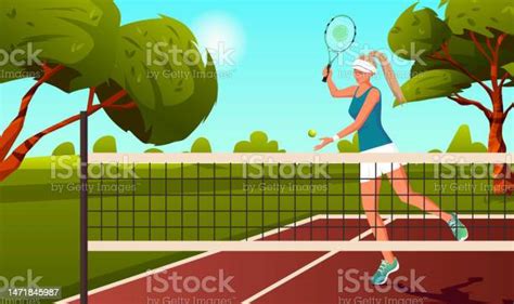 젊은 여성 여자 소녀 테니스 선수는 공 놀이터 그물 필드를 쳤다 외부 화창한 날 공원 자연 테니스 활동 활동 프로 스포츠맨 훈련