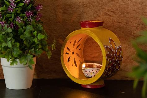 Earthen Innovation Handcrafted Terracotta Oil Diffuser Kapoor Diffuser Loban Burner Clay