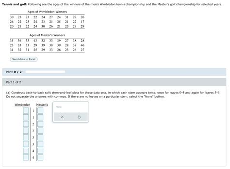 Solved A Construct Back To Back Split Stem And Leaf Plots