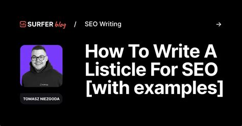 How To Write A Listicle For SEO With Examples