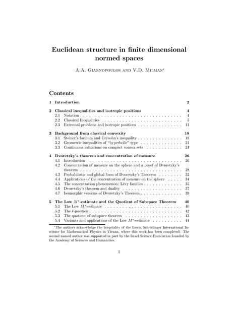 Pdf Euclidean Structure In Finite Dimensional Normed Spaces