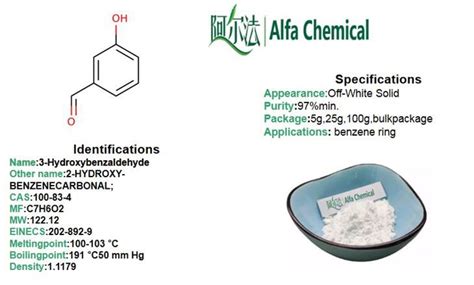 China 3 Hydroxybenzaldehyde Cas100 83 4 Manufacturers Free Sample