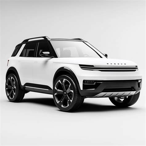 하얀색 3d Suv가 배경에 있는 이미지 Suv는 현대적이고 세련된 디자인을 가지고 있으며 배경은 깨끗하고 밝은 흰색으로 설정되어 있습니다 Suv의 세부 사항이 잘