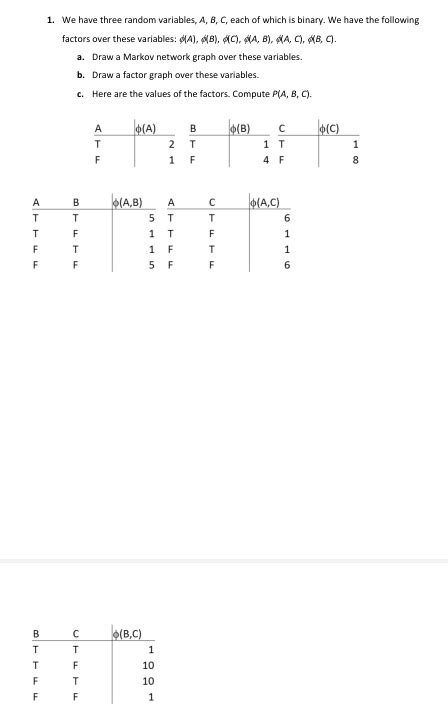 Solved We Have Three Random Variables Abc ﻿each Of Which