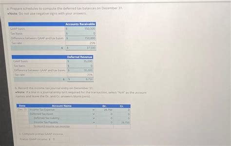 Solved Recording Multiple Temporary Differences The