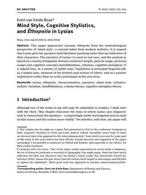 van emde boas e 2022 mind style cognitive stylistics and ethopoiia in lysias pdf