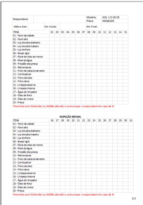 Ejemplos De Checklist En Excel