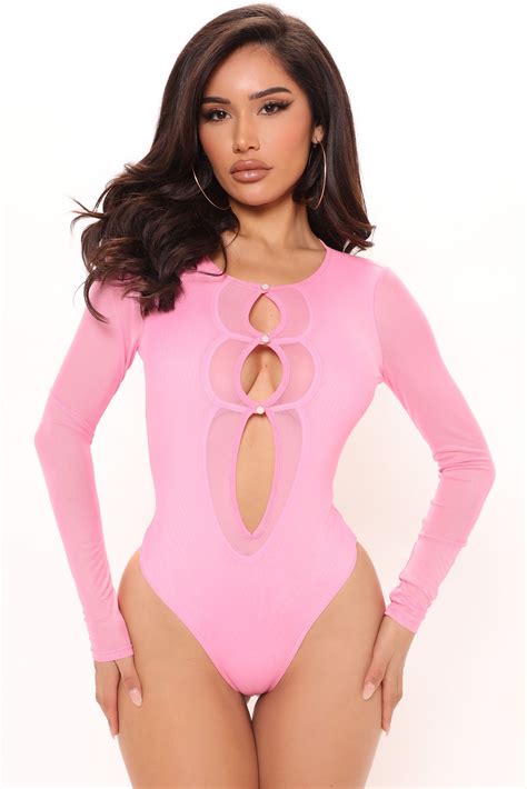 Give It Your All Mesh Bodysuit Pink Fashion Nova