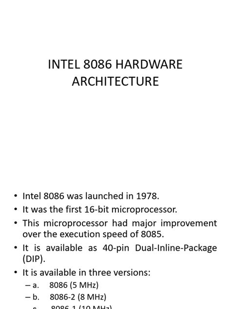 Intel 8086 Hardware Architecture Pdf Central Processing Unit