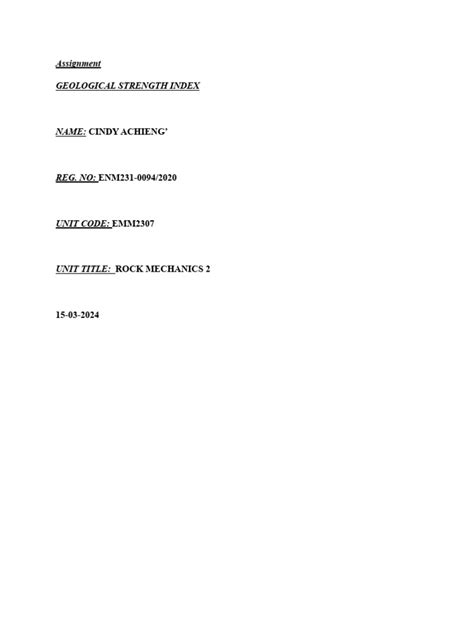 Geological Strength Index Pdf Strength Of Materials Rock Geology