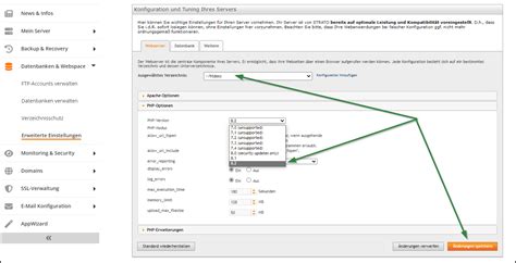 strato managed server php versionen aktualisieren
