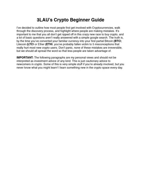 3laus Crypto Beginner Guide Pdf Cryptocurrency Bitcoin