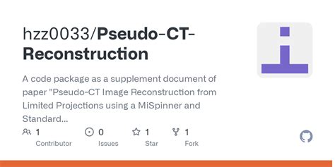 Github Hzz0033pseudo Ct Reconstruction A Code Package As A Supplement Document Of Paper