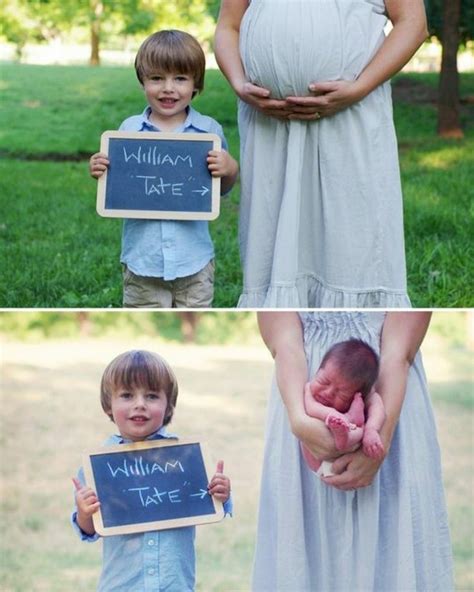 ژست عکس بارداری با بچه اول مینویسم