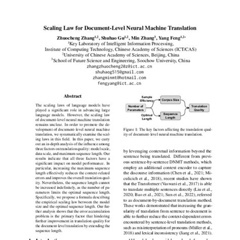 Scaling Law For Document Neural Machine Translation Acl Anthology