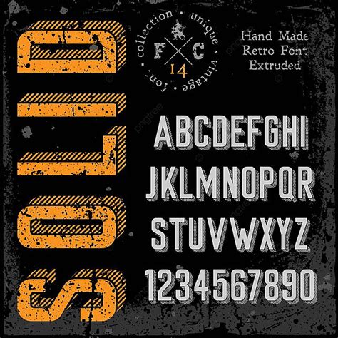 Handmade Retro Font Retro Extrude Alphabet Vector Retro Extrude Alphabet Png And Vector With