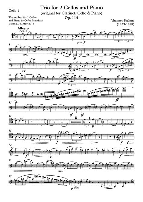 Clarinet Trio Op114 Brahms Johannes Imslp Free Sheet Music Pdf