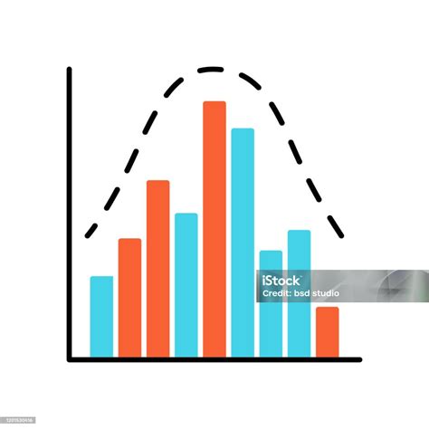 히스토그램 색상 아이콘입니다 다이어그램 비즈니스 거래 정보 재무 분석 통계 데이터 시각화 정보의 상징적 표현 눈에 보이는 형태로 보고합니다 격리 벡터 일러스트레이션 0명에