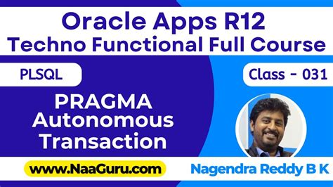 Class 031 Pragma Autonomous Transaction Plsqloracle Apps R12 Techno Functional Naaguru