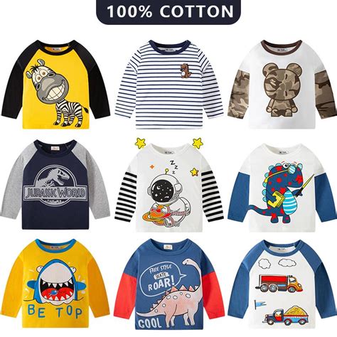 Купить Рубашки для мальчиков из 100% хлопка, детские весенне-осенние ...