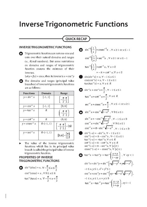 Inverse Trigonometric Functions Pyq Inverse Trigonometric Functions 8 Trigonometric