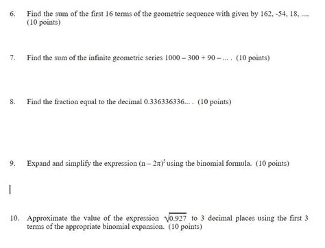solved 6 find the sum of the first 16 terms of the