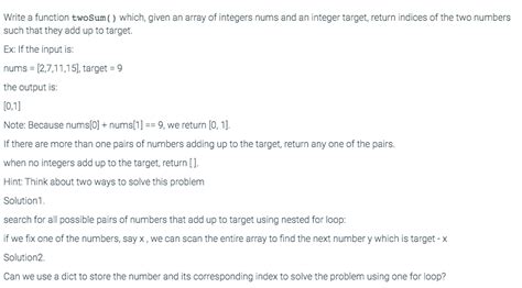 Solved Write A Function Twosum Which Given An Array Of