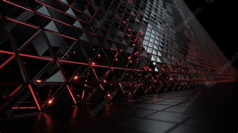 Abstract 3d Triangular Shapes On A Dark Grid Powerpoint Background For Free Download Slidesdocs