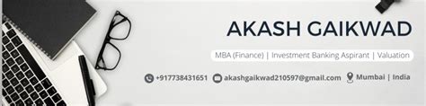 Akash Gaikwad Finance Aspirant Mba Finance Financial Analysis Valuation Exploring