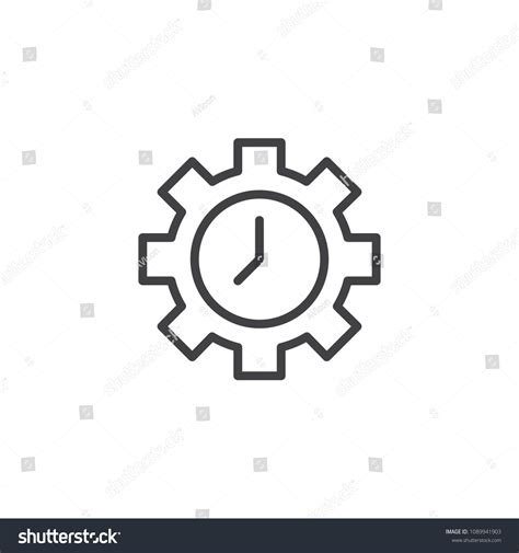 Time Management Outline Icon Linear Style Stock Vector Royalty Free