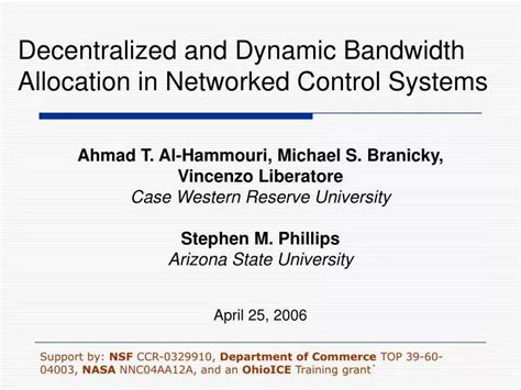 Ppt Decentralized And Dynamic Bandwidth Allocation In Networked