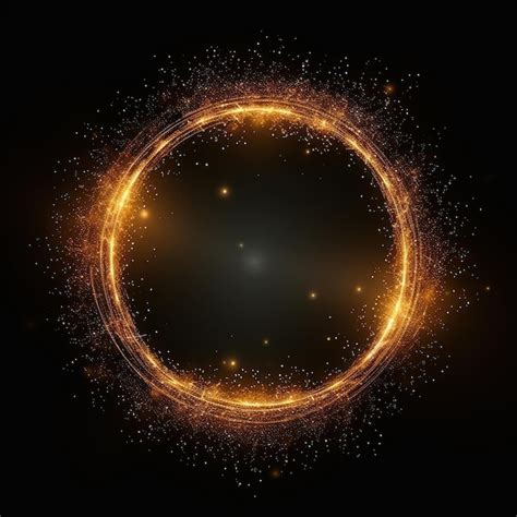 Premium Photo Amber Glitter Circle Of Light Shine Sparkles And Pearl Spark Particles In Circle