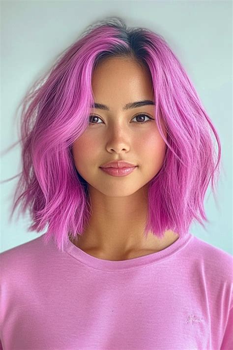 30 Short Shag Hairstyles For An Edgy Vibe Vibrant Pink Shag