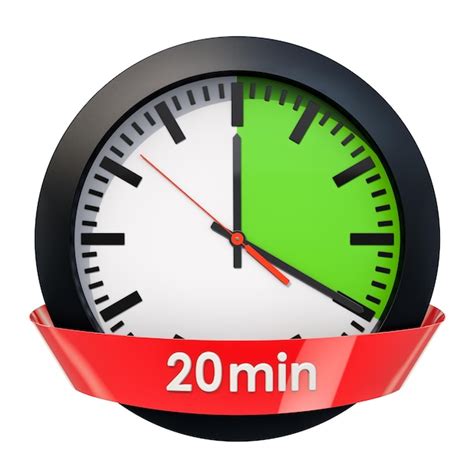 Premium Photo Clock Face With 20 Minutes Timer 3d Rendering