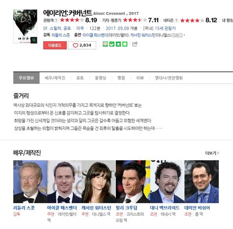 에일리언 커버넌트 고화질 리들리 스콧 미지의행성