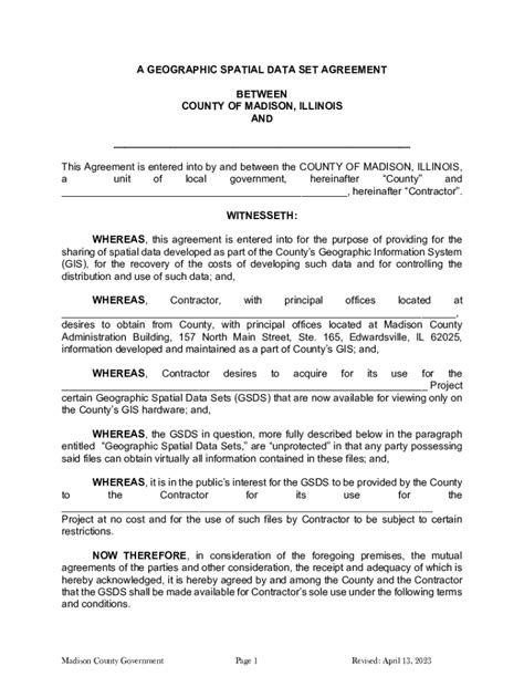 Fillable Online Fillable Online A Geographic Spatial Data Set Agreement Fax Fax Email Print