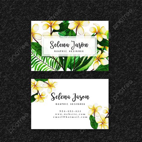 수채화 꽃 명함 템플릿 Psd 다운로드 디자인 자료 다운로드