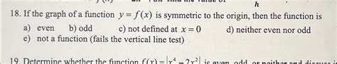 Solved If The Graph Of A Function Y F X Is Symmetric To Chegg Com