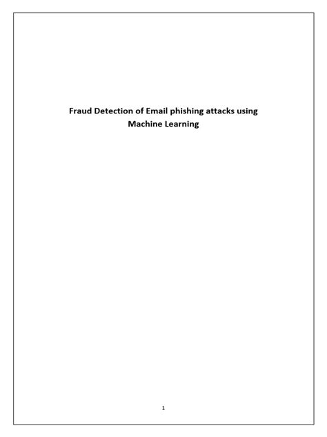 detection of email phishing fraud attacks using machine learning pdf