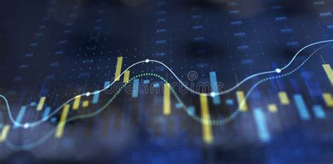 Dynamic Financial Data Visualization With Candlestick And Line Chart Trends Stock Image Image