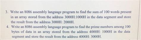 solved 3 write an 8086 assembly language program to find