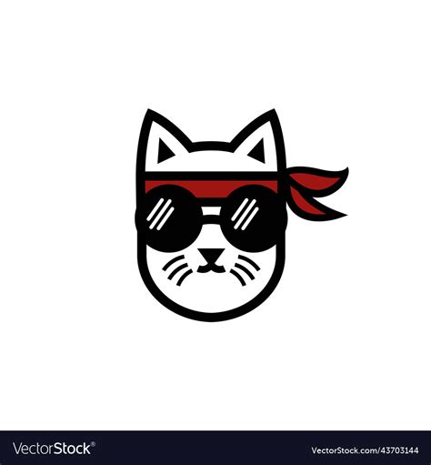 Cool Cat Face Logo Royalty Free Vector Image Vectorstock