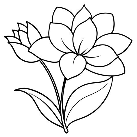 Premium Vector Hand Drawn Simple Flower Outline Illustration