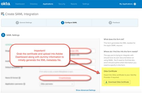 Configure Okta For Use With Adobe SSO