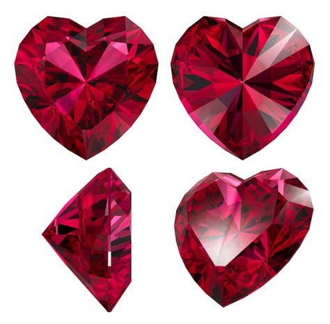 Ruby Red Heart Shape Isolated Premium Ai Generated Image