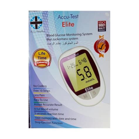 Accu Test Elite Blood Glucose Monitoring System Korean10 Strips And10