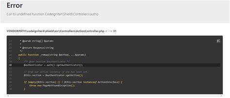 bug missing loading helper auth in actioncontroller · issue 352 · codeigniter4 shield · github